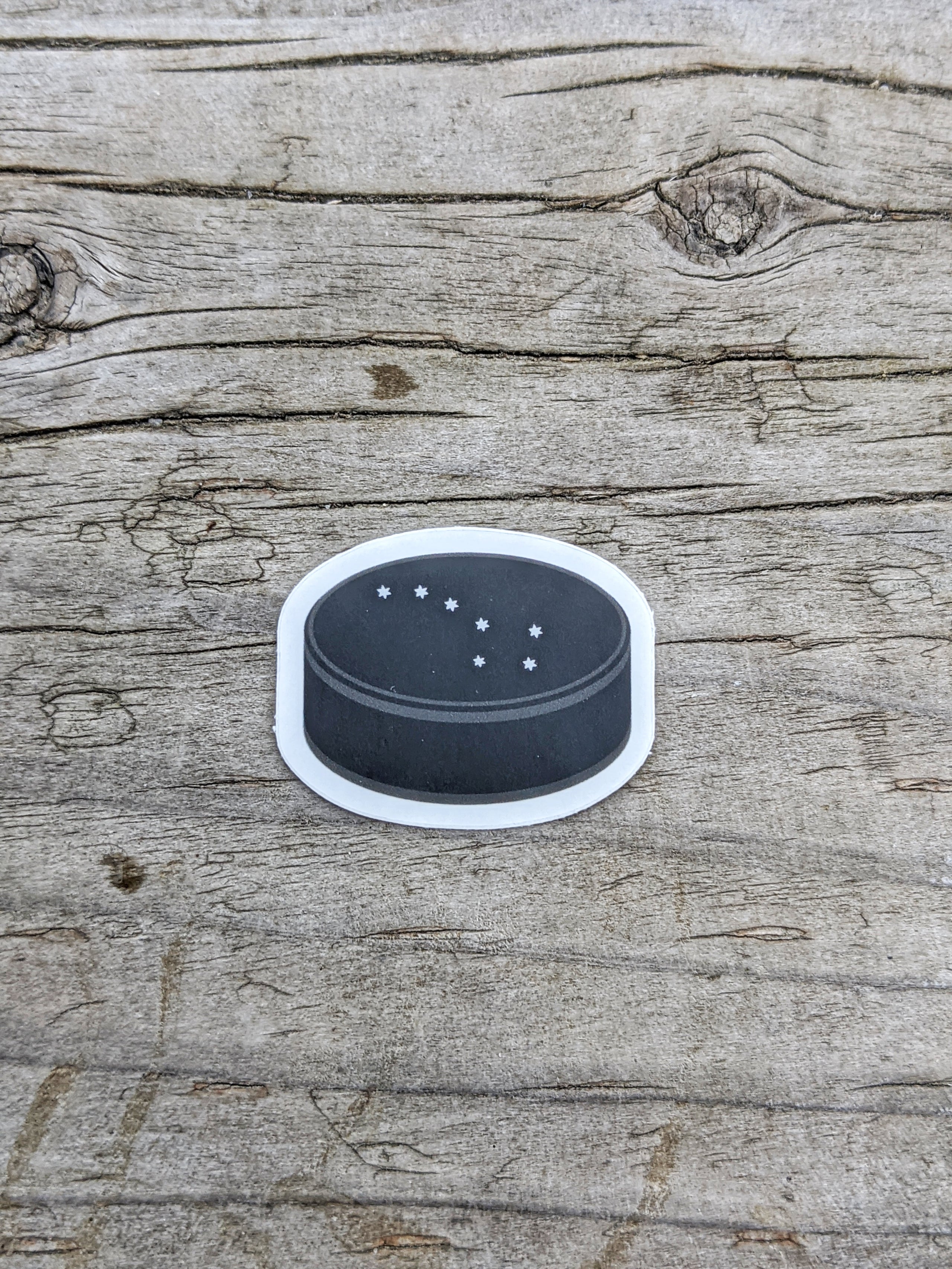 Tiny Vinyl "Hockey Puck" Sticker | Klondike Gift Supply